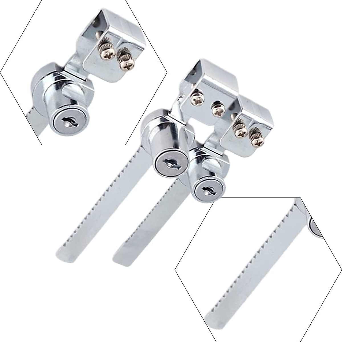AOTISBAO 2 Set Sliding Glass Door Ratchet Locks Cabinet Door Locks Showcase Security Locks for Mail Box Showcase Door