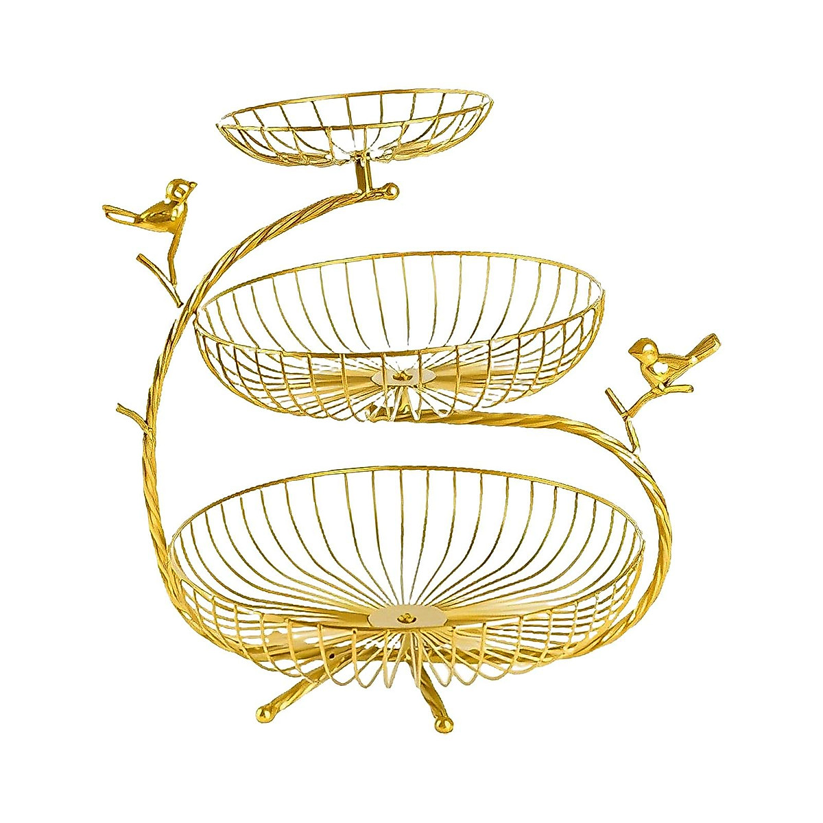 Gralara 3 Tier Fruit Serving Basket Candy Plate Basket Food Dessert Storage Plate Vegetables Storage Organization Organizer for Hotel Ceremony Decor