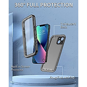 SPORTLINK Compatible with iPhone 13 Mini Waterproof Shockproof Case with Built in Screen Protector - Full Body Heavy Duty Dustproof Rugged 360°Full Sealed Protective Cover 5.4 Inch (Black)