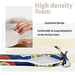 Magpie Fabrics Outdoor/Indoor 17"x16"x2" Chair Cushions with Ties Set of 2, Waterproof All Weather U-Shape Seat Pads Decoration for Patio Garden Furniture Home Office (Heronsbill Navy)