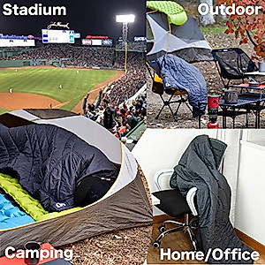 iClimb 1 Low Ground Folding Chair and 1 3M Thinsulate Insulation Warm Blanket Bundle, Ultralight Compact for Single Person Outdoor Backpacking Camping Beach Concert