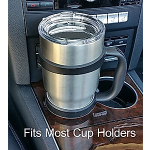 F-32 Handle - 19 COLORS - 30oz size - Compatible with 30 oz. YETI and 30 oz OZARK TRAIL Tumbler Travel Mug (30OZ, MIDNIGHT BLACK)