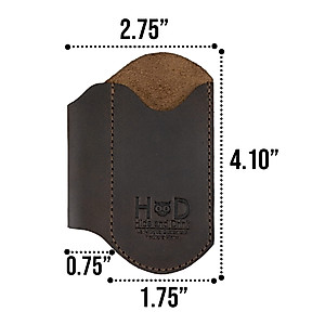 Hide & Drink, Tactical EDC Tool Holder Compatible with Small Swiss Knife and Space Pen, Small Case for Pocket, Full Grain Leather, Handmade, Bourbon Brown