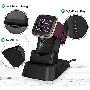 Compatible with Fitbit Versa 2 Charger Stand, Kasmotion Replacement Charging Stand Clip Charging Cradle Dock Adapter Holder Compatible with Fitbit Versa 2