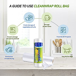 CLEANWRAP Food Storage Roll Bags (6.69 * 9.84-200 PCS) | Food Plastic Bags, Mini Plastic Bags, Plastic Bread Bags, Roll Plastic Bags, Plastic Produce Bag