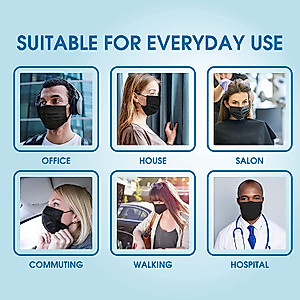 Kenko 4-ply MEDICAL Face Masks, Level 2 ASTM F2100-19 passed include Melt-blown layers, Breathable & Comfortable Filter Safety Mask Protection Mask for Dust Air Pollution (50, MEDICAL Black)