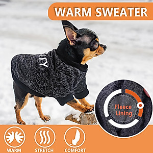 2 Pack Black Security Dog Sweatshirt Fleece Dog Sweaters for Small Dogs Male Warm Dog Winter Clothes Boy Dog Clothes Teacup Chihuahua Clothes Cat Sweater Pet Puppy Outfit Coat Black, XXS