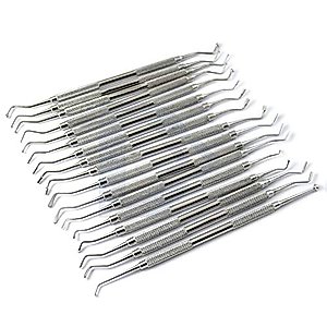 Professional Dental Filling Instruments Amalgam Composite Plastic 17 Pieces Restoration Smooth Plugger Westcott Flat Plastic Spatula Ball Burnisher