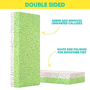 Onyx Professional 2 in 1 Pumice Stone, 100% Siliglass Callus Remover for Feet, Elbows, Knees, Dead Skin, Heels, Hands, Foot File Scrubber Exfoliator Removes Hard, Rough, Dry Skin (2 Pack)