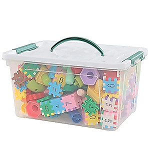 Ggbin 12 Quart Latching Storage Box with Lid, 1 Pack Plastic Organizing Bin