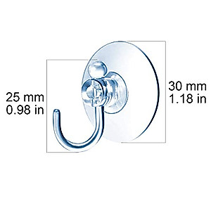 Suction Cup Hooks Clear Plastic Sucker Pads for Window Glass Shower Bathroom Kitchen Wall with 4 Styles 60 mm 50 mm 40 mm 30 mm Support Festivals Parties Events Theme Carnival Decorations (30 mm)