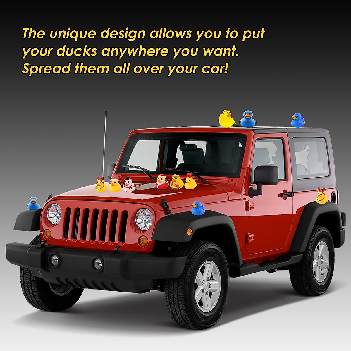 50Pcs Duck Plug - Rubber Duck Mount,Flock Locker Rubber Duck Holder for Jeep Dash and Fixed Display,Gift for Jeep Lover（Excluding Rubber Duck） Double-Sided Stickers Inside