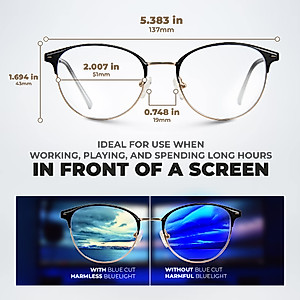 Blue Light Blocking Round Glasses Anti-Fatigue Non prescription Computer Glasses Prevent Headaches Gamer Glasses