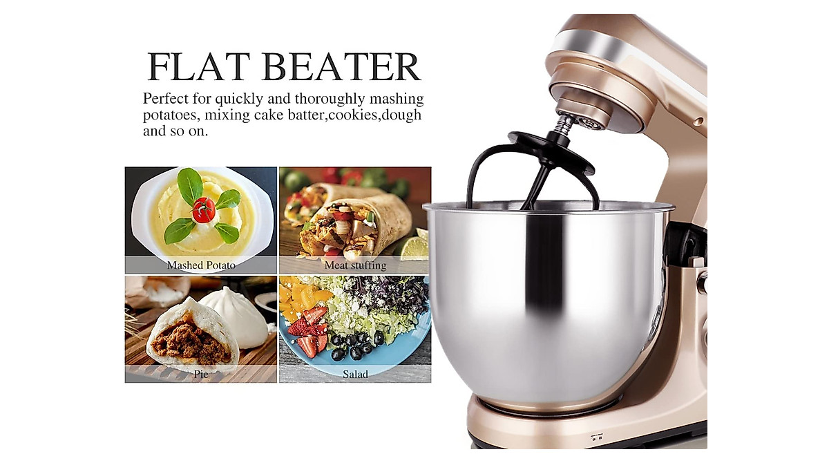 MURENKING 6-Qt Stand Mixer with Timer & 500W Power