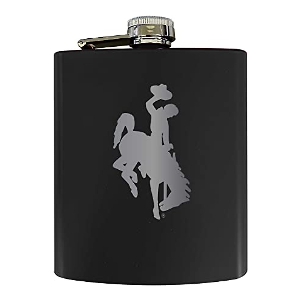 University of Wyoming Matte Finish Stainless Steel 7 oz Flask (Black)