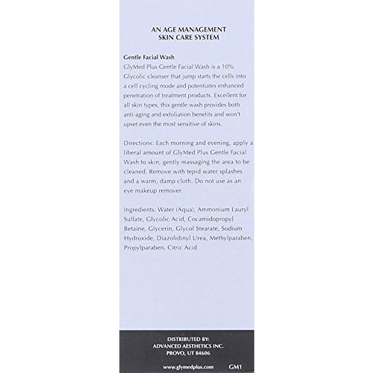 GlyMed Plus Age Management Gentle Facial Wash, 8 Ounce