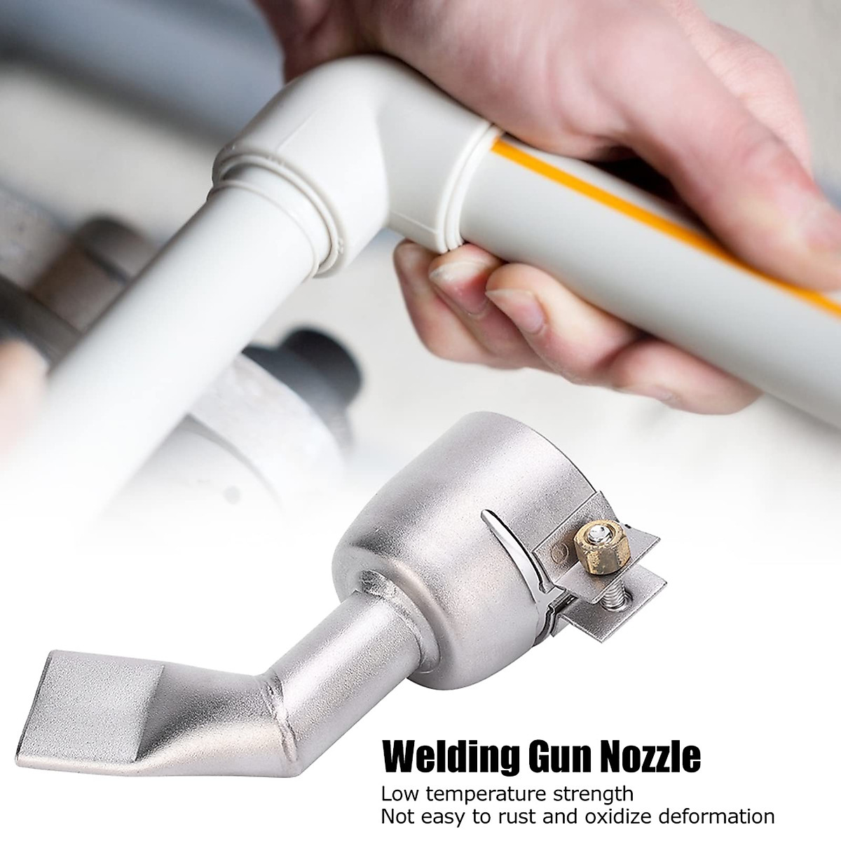 Welding Gun Nozzle, 2pcs 120 Degree Stainless Steel Hot Air Gun Nozzle Heat Gun Flat Nozzle, Weld Torch Accessories for Welding PP PVC Plastic Sheet