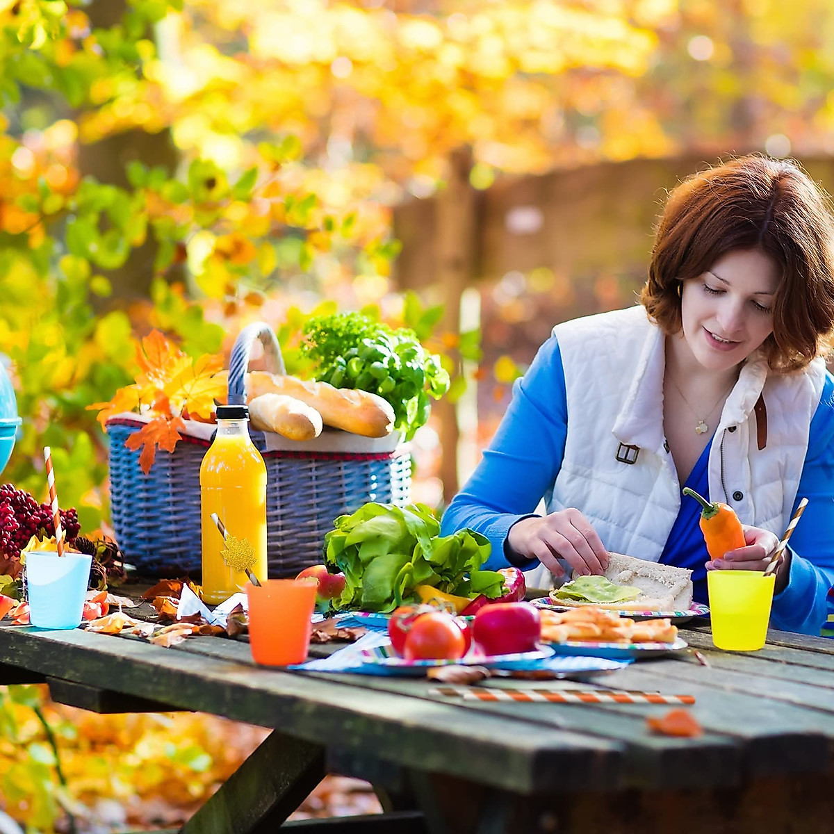 Whaline 60Pcs Thanksgiving Maple Leaf Paper Straws Fall Glitter Leaf 3 Color Disposable Drinking Straws Orange Brown Stripeed Straws with Glue Points for Autumn Thanksgiving Party Supplies