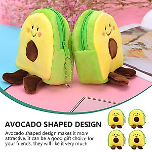 12 Pcs Avocado Pendant Small Wallet Coin Pouch Avocado Shaped Coin Purse Plush Purse Coin Bag Mini Wallet Avocado Shaped Purse Change Purse Girls Change Bag