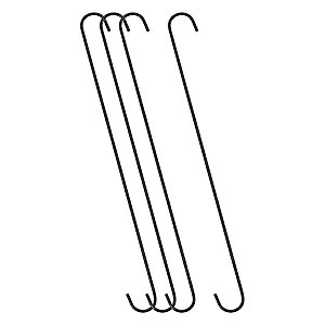 uxcell S Hanging Hooks, 20inch/500mm Extra Long Steel Hanger, Indoor Outdoor Uses for Garden, Bathroom, Closet, Workshop, Kitchen, Black, 4Pcs
