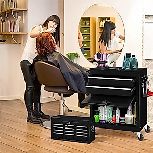INTERGREAT Rolling Tool Chest with Wheels and 8 Drawers, Detachable Large Tool Cabinet with Lock for Garage, Locking Mechanic Tool Cart with Black Liner for Warehouse, Workshop, High Capacity