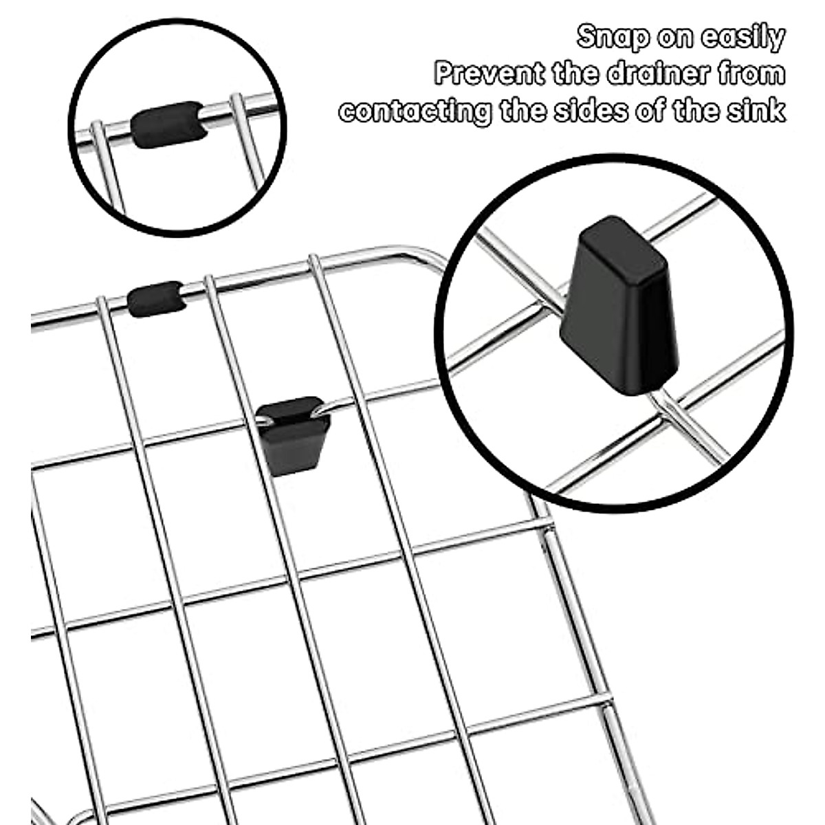 Jadairy 20 PCS Rubber Feet for Sink Grid Kitchen Sink Rack Feet Kitchen Sink Wire Protective Rack Feet Black Grid Protector Replacement Rubber Feet for Sink Rack (20PCS)