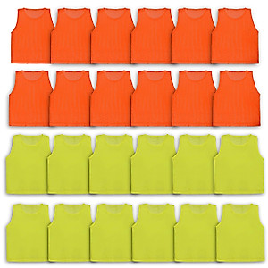 Athllete LITEMESH Pinnies Scrimmage Vests Team Practice Jersey for Teen & Adult (24 Jerseys) Lightweight Pennys