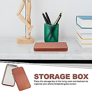 Cabilock Desktop Stand Desktop Stand Glass Containers 4pcs Metal Portable Storage Box Empty Tins with Lid Screen Protector Organizer Desktop Stand Glass Containers Glass Containers