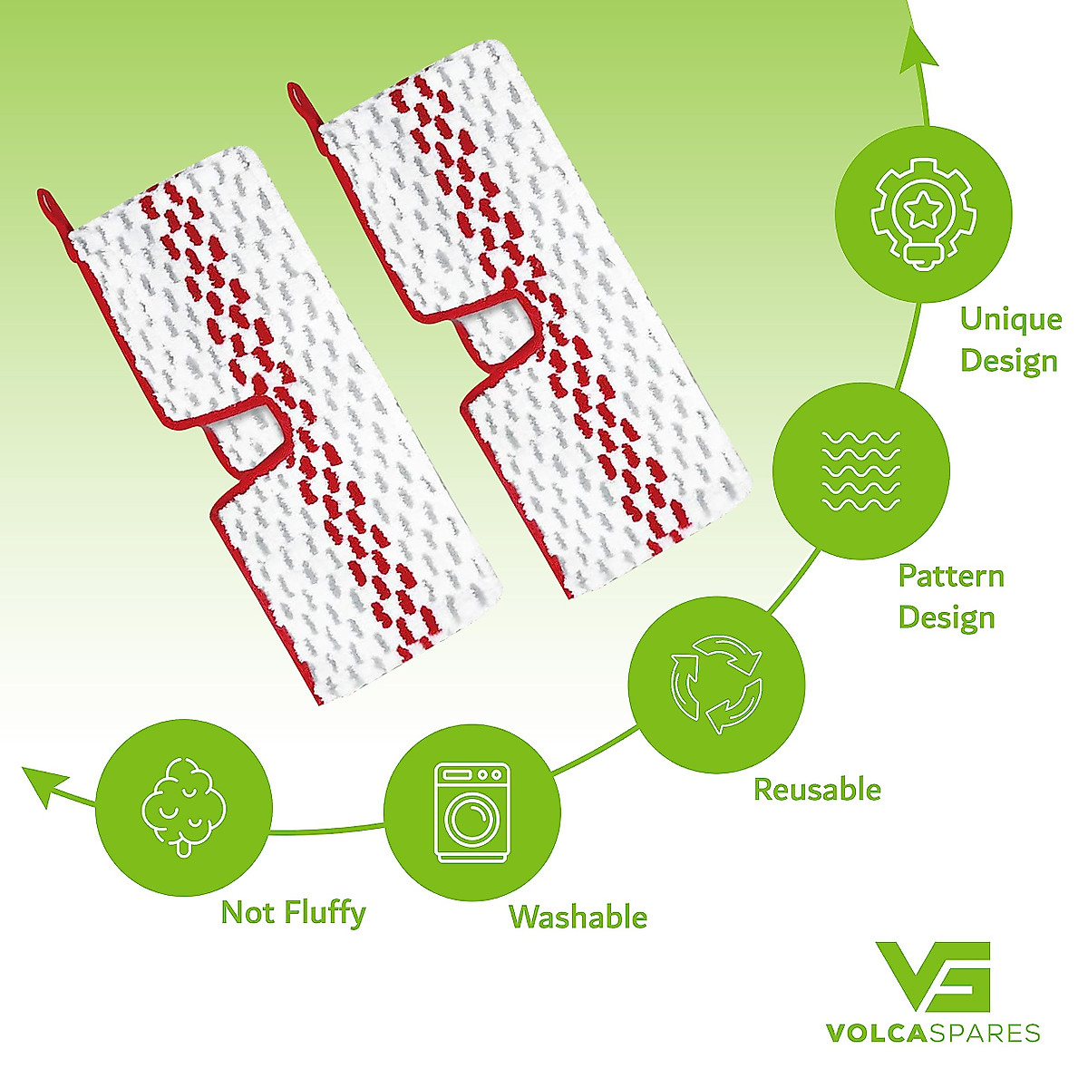 Volca Spares Microfiber Mop Pads Refill Compatible with O-Cedar Mop Refills Promist MAX Spray Mop/Promist Max Mop Pads, Pack of 4 Reusable Pads for Cleaning