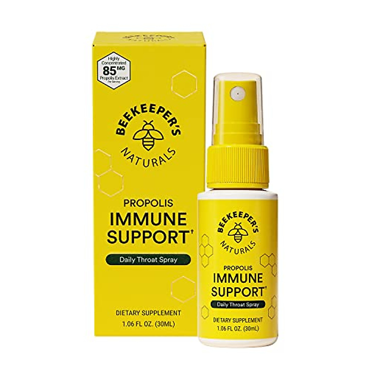BEEKEEPER'S NATURALS Propolis Throat Spray - 95% Bee Propolis Extract - Natural Immune Support & Sore Throat Relief - Antioxidants, Keto, Paleo, Gluten-Free (1.06 oz)