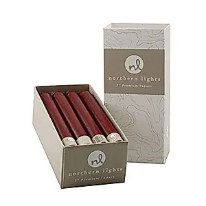 Northern Lights Candles Nlc Premium Tapers 12Pc Bordeaux 7 Inch