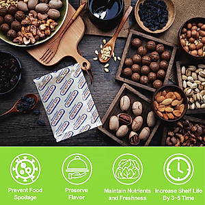 100cc Oxygen Absorbers for Food Storage - 120 Packs(12 x Packs of 10), Food Grade Oxygen Absorbers for Food Storage with Oxygen Indicator, Applicable to Mylar Bags, Mason Jars, and Vacuum Bags