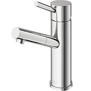 VIGO Noma 7.75 inch H Single Hole Single Handle Bathroom Faucet in Brushed Nickel - Bathroom Sink Faucet VG01009BN