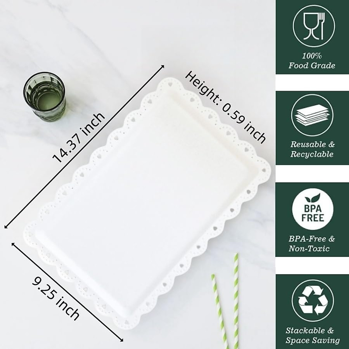 5 Pcs 3 Tier Cupcake Stand Set, Dessert Table Display Set with 2X Small 3-Tier Cupcake Stands + 3X Appetizer Trays Perfect for Wedding Baby Shower Home Birthday Tea Party Decoration