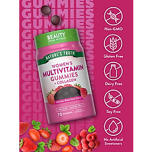Nature's Truth Womens Multivitamin Gummies Plus Collagen & Biotin | 70 Count | Non-GMO & Gluten Free Supplement