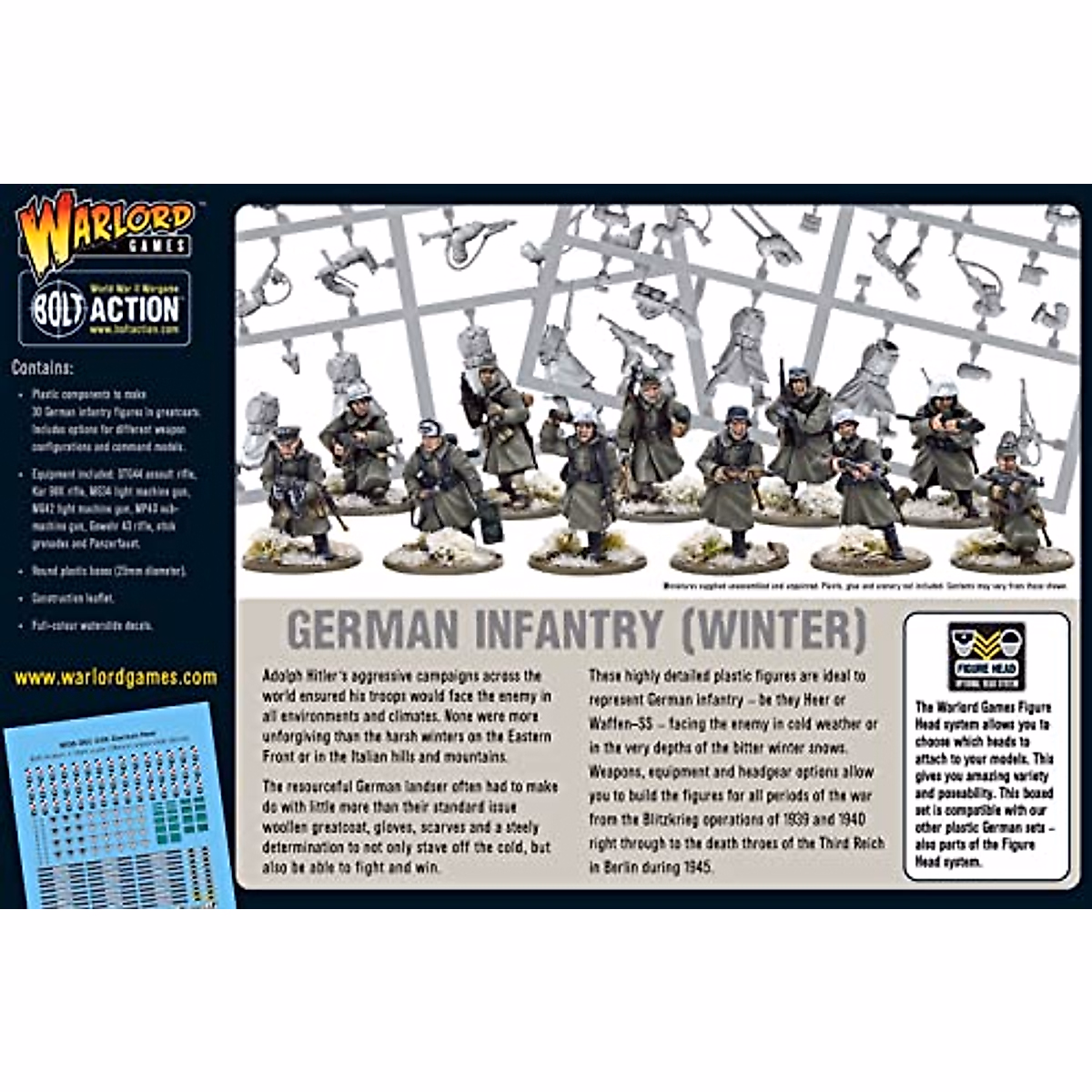 Bolt Action Winter German Grenadiers Infantry 1:56 WWII Military Wargamimg Plastic Model Kit
