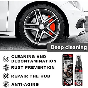 QinPai Multi-Functional Wheel Hub Renewal Agent, Rust Remover Spray, Multifunctional Rust Remover for Metal,Iron Powder Remover, Rust Stains Metal Paint Cleaner for Car (Size : 2pcs)