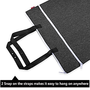 Damero Hanging Wet Dry Bag, Reusable Laundry Wet Bag with Two Compartments for Cloth Diaper and Swimsuit, Large- Black