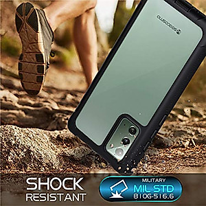 seacosmo Note 20 Case 5G, [Shock Absorption] Full-Body Protective Clear case with Built-in Screen Protector, Dual Layer Bumper Cover Hybrid Phone Case for Samsung Galaxy Note20, Black