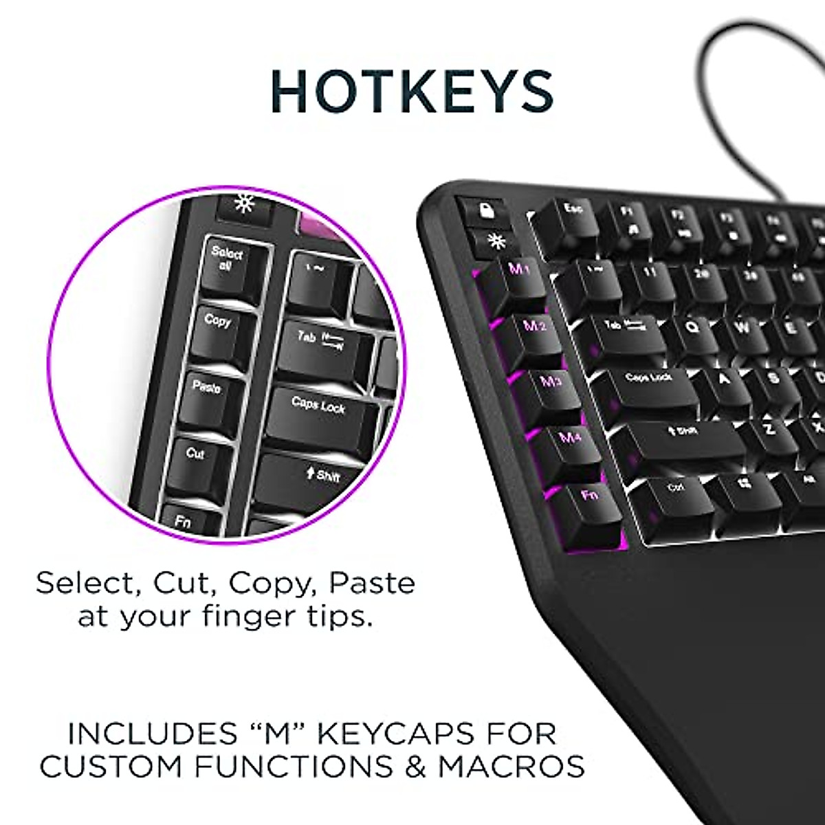 Cloud Nine ErgoTKL Ergonomic Tenkeyless Mechanical Keyboard for PC – Kailh White – TKL RGB Backlit Ergo Split Key Board