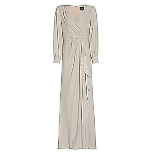 Adrianna Papell Women's Metallic Jersey Dress, Champagne, 6