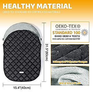 Orzbow Canopy Style Bunting Bag Weather in Car Seats and Strollers, Infant Blanket Warm in Winter (Black)