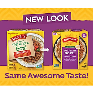 Tasty Bite Indian Style Chili & Rice Bowl, 8.8 Ounce, Pack of 6, Ready to Eat, Organic Basmati, Microwaveable, Vegetarian