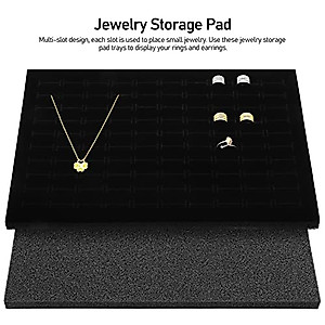 Zerodeko Jewelry Display Trays Black Jewelry Foam Insert 6pcs Ring Earring Display Pad Tray Slots Sponge Pad for Jewelry Boxes Trays Display Showcase Storage Selling Jewelry