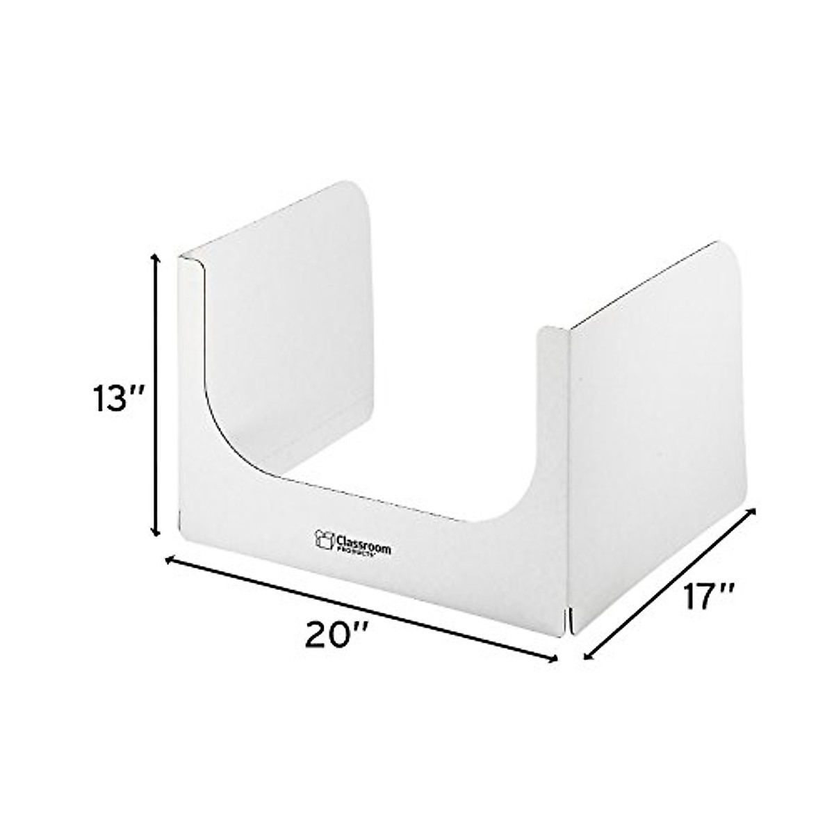 Window Shield - 30% More Student Workspace and 100% Thicker Than Most Brightly Colored "Pretty" Foreign-Made Privacy Shields (40-Pack) - Open Front Window - White - 13" (H) x 20" (W) x 17" (D)