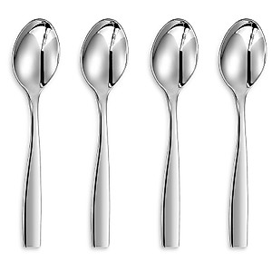 KEAWELL Premium 4-Piece Louis Spoon Set, 18/10 Stainless Steel, Set of 4, Fine Spoon Set with Squared Edge, Dishwasher Safe, Smooth and Solid (6.4" Teaspoon)