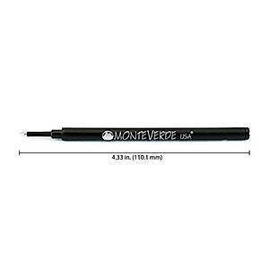 Monteverde Ceramic Rollerball Refill for Capped Rollerball Pens, Black, 6 Pack (G233BK)
