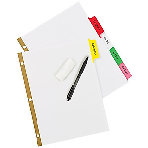 Avery 5-Tab Binder Dividers, Write & Erase Multicolor Big Tabs, 6 Sets (23076)