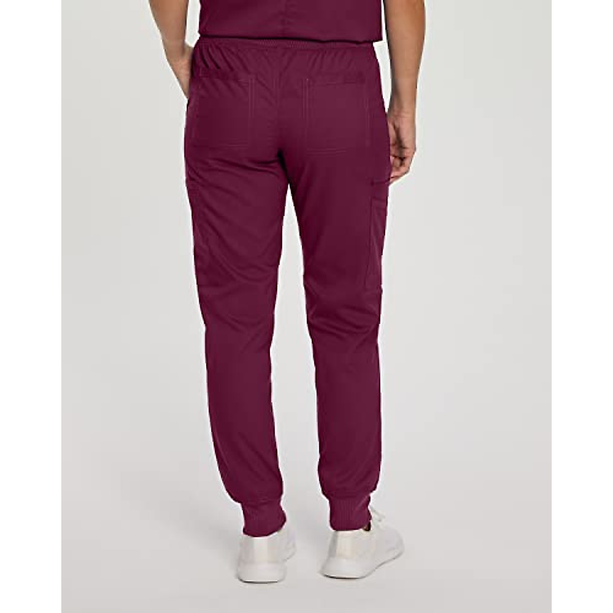 Landau Proflex Tailored Fit Stretch 7-Pocket Jogger Scrub Pants for Women 2030PRV Wine