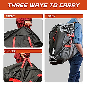 Car Seat Travel Bag for Airplane - Foldable Gate Check Car Seat Bag for Air Travel - Durable Infant Bag Cover with Adjustable Straps - Convertible Car Seat Backpack, Infant Carrier and Booster Seat